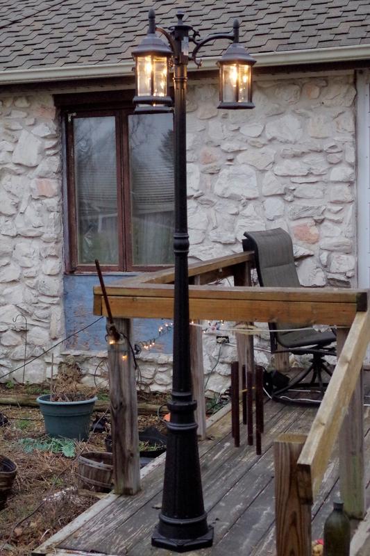 allen + roth Lamp Post Black Hardwired Incandescent Post light in the ...