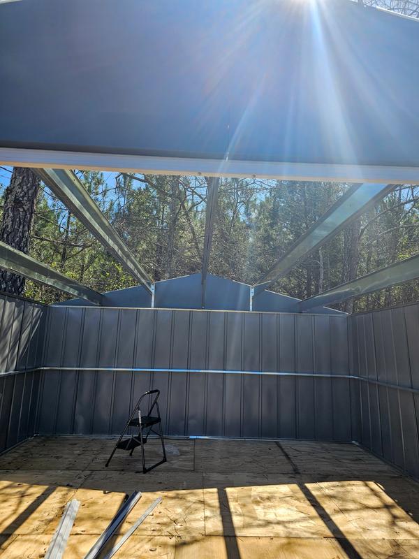 Arrow 14-ft x 14-ft Classic Galvanized steel Metal Storage Shed in the ...