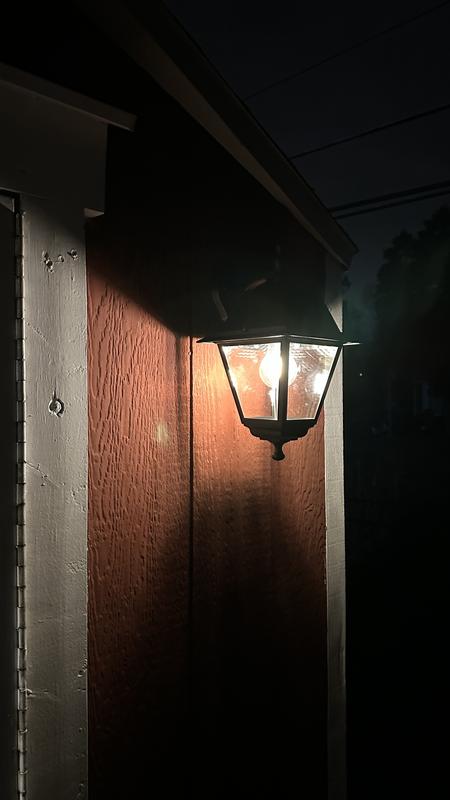 allen + roth Solar Wall Lantern 1-Light 14.37-in H Matte Black Solar ...