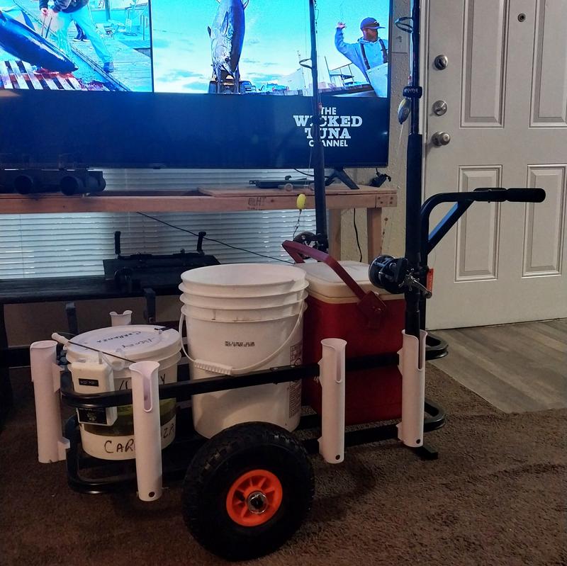 VEVOR Beach Fishing Cart Black Steel Outdoor Serving Cart ...