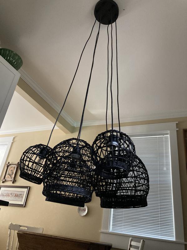 allen + roth MAYA 6-Light Matte Black Traditional Cage Chandelier ...
