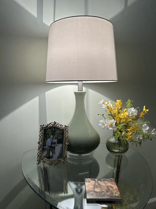Lalia Home Classix 26.25-in Sage Green LED Rotary Socket Table Lamp ...