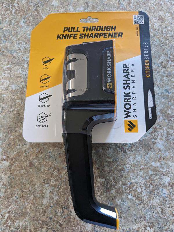 Work Sharp Kitchen Knife Sharpener - Diamond and Ceramic Wheels - Pull Through Design - Includes ...