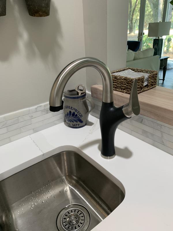 BLANCO Artona Pvd Steel/White Single Handle Bar and Prep Kitchen Faucet ...