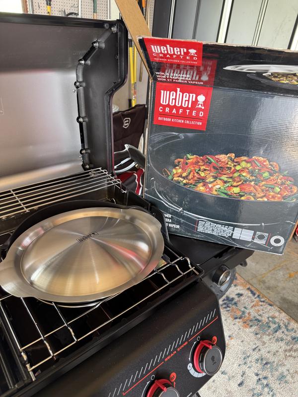Weber Crafted 3 -Pack Porcelain-Enameled Cast-Iron Wok in the Grill ...