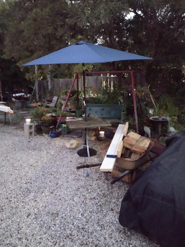Mondawe 9-ft Tan UV Resistant Aluminum Market Patio Umbrella with Crank ...