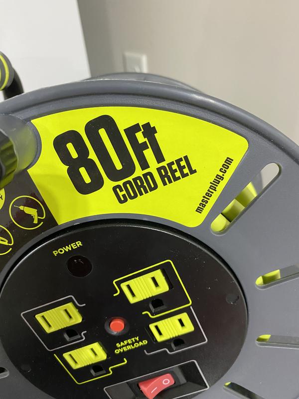 Masterplug Masterplug 80Ft 4 Sockets 13A 14Awg Large Open Cable Reel ...