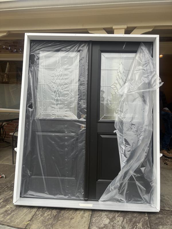 MMI DOOR 64-in x 80-in x 4-9/16-in Fiberglass Left-hand inswing Renew ...