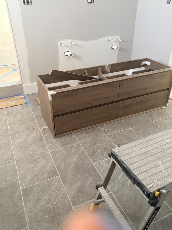 BV Better Vanity MIA 84-in Coffee Wood Double Sink Floating Bathroom ...