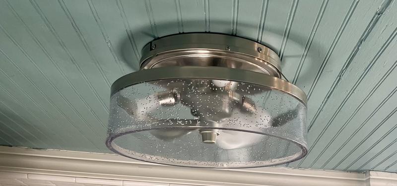 Parrot Uncle 12.6-in Satin Nickel LED Indoor Flush Mount Fandelier ...