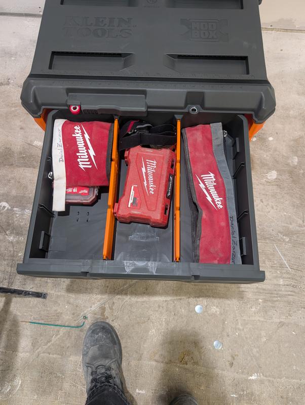 Klein Tools MODbox 23.5-in W x 16.5-in H x 22.3-in D 2-Drawer Orange ...