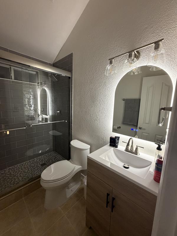 MAAX Aura Brushed Nickel 55-in to 59-in W x 71-in H Semi-frameless ...