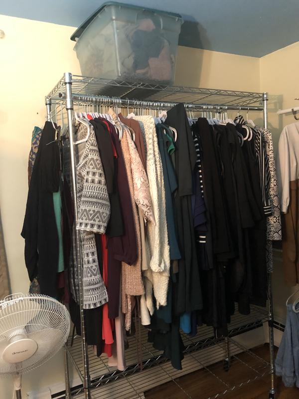 TRINITY Chrome Steel Rolling Clothing Rack TBFZ-2707 at Lowes.com