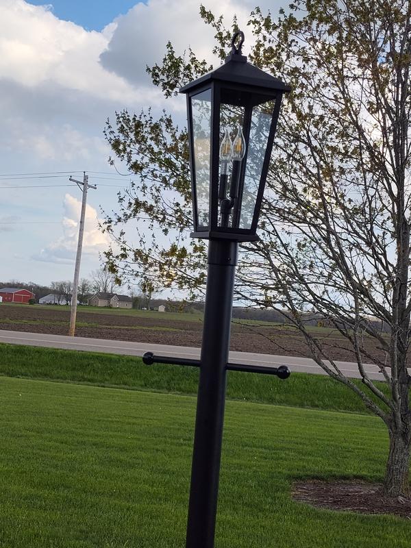 allen + roth Davidson 24.625-in Matte Black Traditional Outdoor Light ...