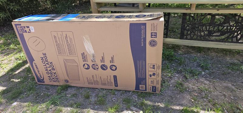 Suncast Extra Large 134-Gallon Stoney Plastic Deck Box in the Deck ...