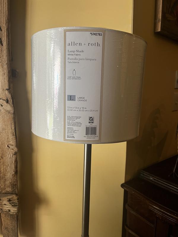 allen + roth 10-in x 13-in White Fabric Drum Lamp Shade HE131310TR3-RP ...