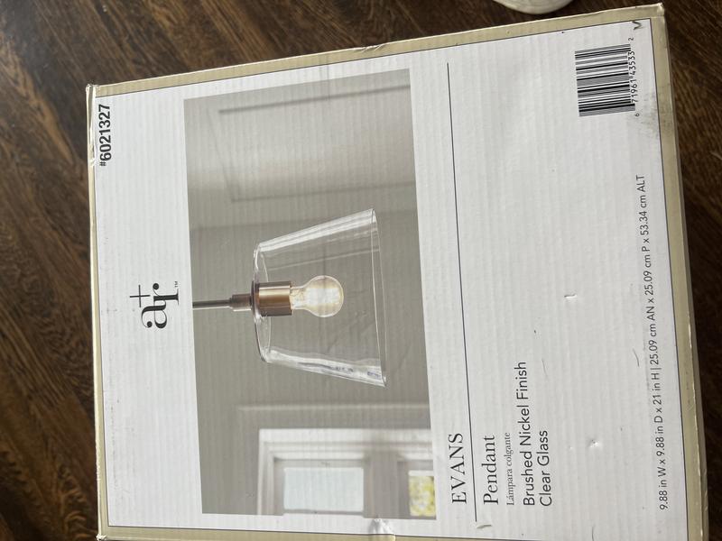 allen + roth Evans 1 -Light Brushed Nickel Transitional Clear glass ...