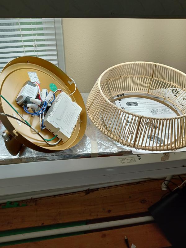 Parrot Uncle Fandelier 13.5-in Antique Gold Integrated LED Indoor Flush ...