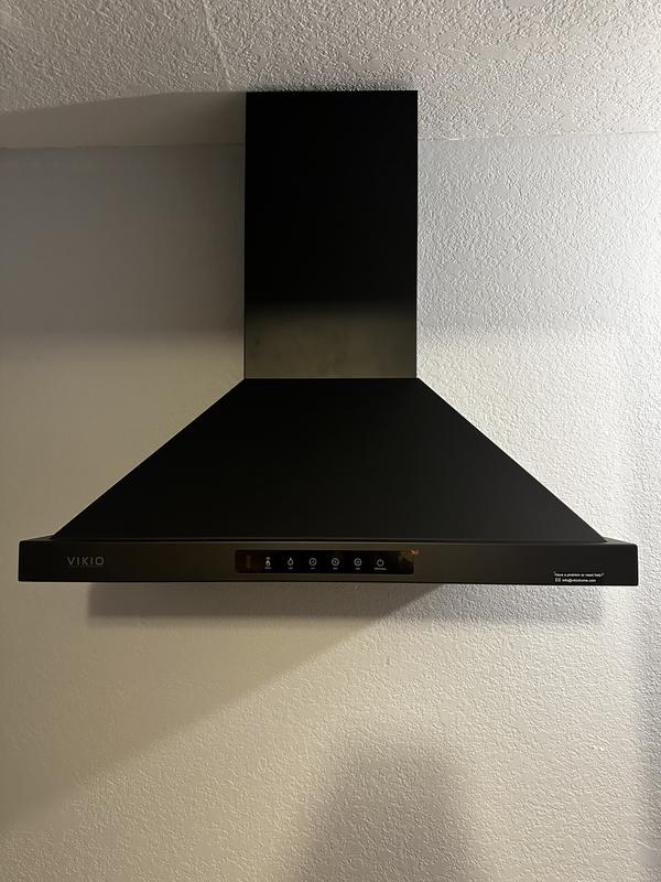 VIKIO 36-in Convertible 900-CFM Black Wall-Mounted Range Hood with ...