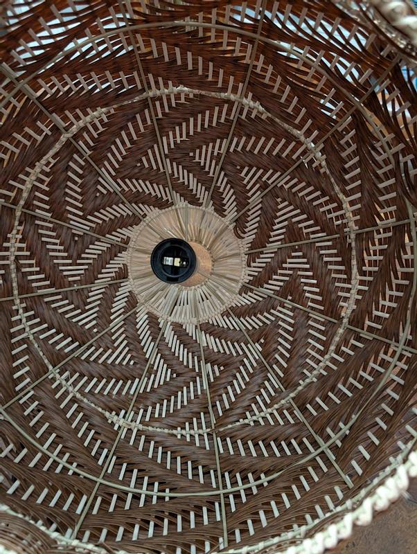 Parrot Uncle 1 -Light Black Farmhouse Rattan Bowl Medium Hanging ...