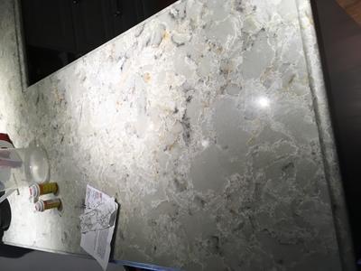 allen + roth Titanium Swell Quartz Off-white Kitchen Countertop SAMPLE ...
