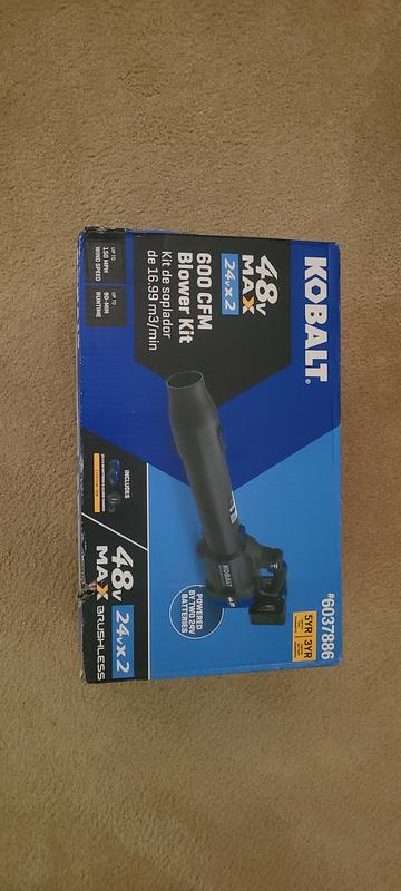 Kobalt 24-volt 600-CFM 150-MPH Battery Handheld Leaf Blower Battery Not ...