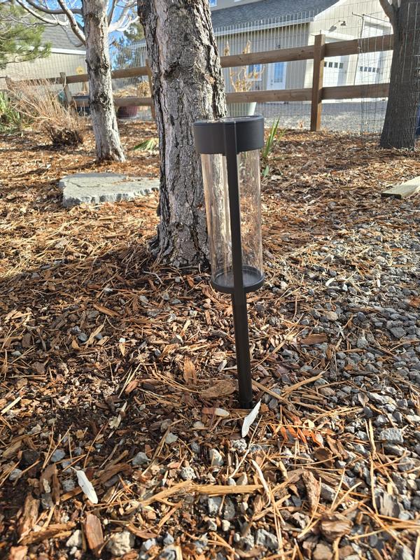 Harbor Breeze 2-Pack Round Bollard 15-Lumen 1.5-Watt Black Solar LED Outdoor Path Light (3500 K ...