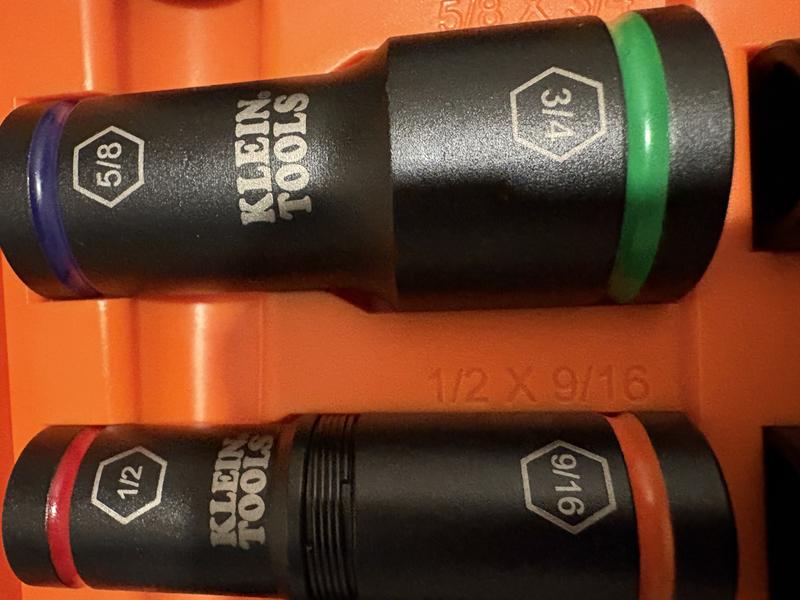 Klein Tools KNECT Flip-24 Deep-Well, Heavy-Duty Impact Socket Set, SAE ...