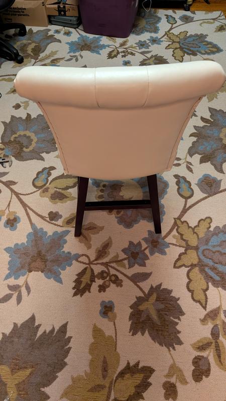 LUE BONA Ivory/Faux leather 25.8-in H Counter height Upholstered Swivel ...