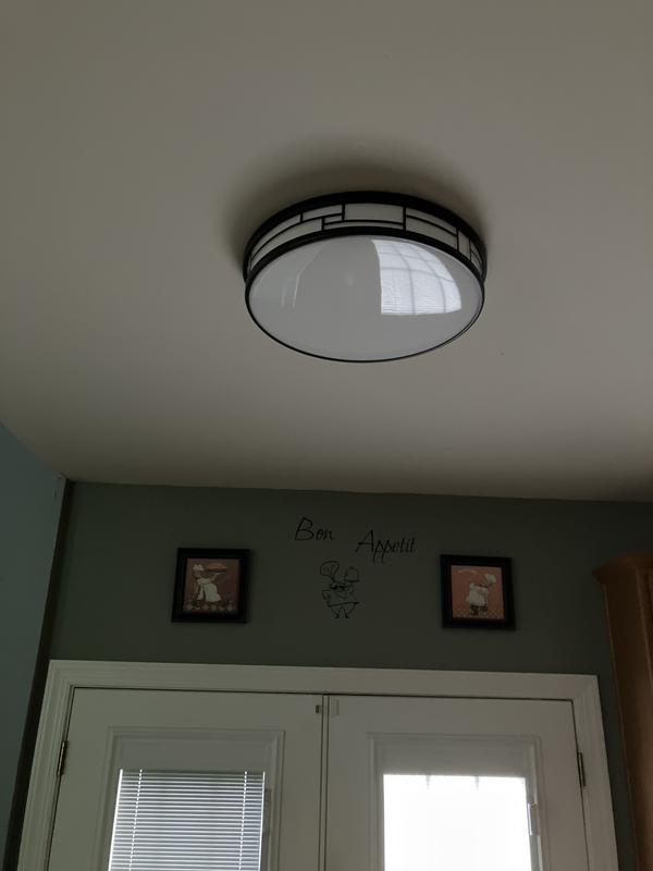 allen + roth Daphne 1-Light 5.45-in Matte Black LED Flush Mount Light ...