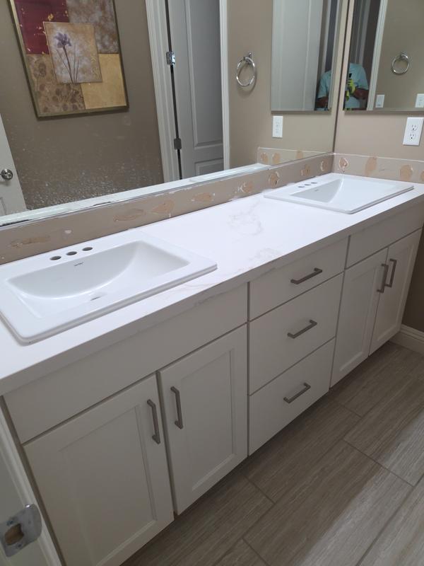 DeerValley Ceramic Drop-In Rectangular White Bathroom Sink (16.54-in x ...