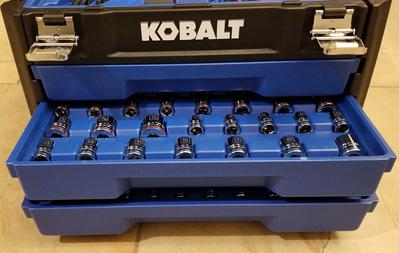 Kobalt 319 Piece Standard SAE and Metric Combination Polished Chrome Mechanics Tool Set with Hard Case in the Mechanics Tool Sets department at Lowes
