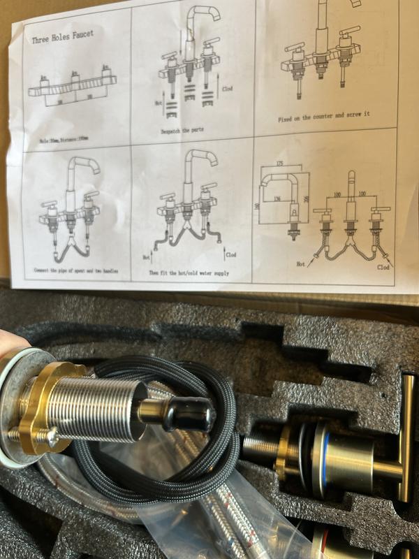 BYH Legato Brushed Gold Widespread 2-handle Swivel Commercial ...