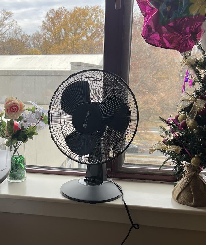 Utilitech 12-in 120-Volt 3-Speed Indoor Black Oscillating Desk Fan FT30 ...
