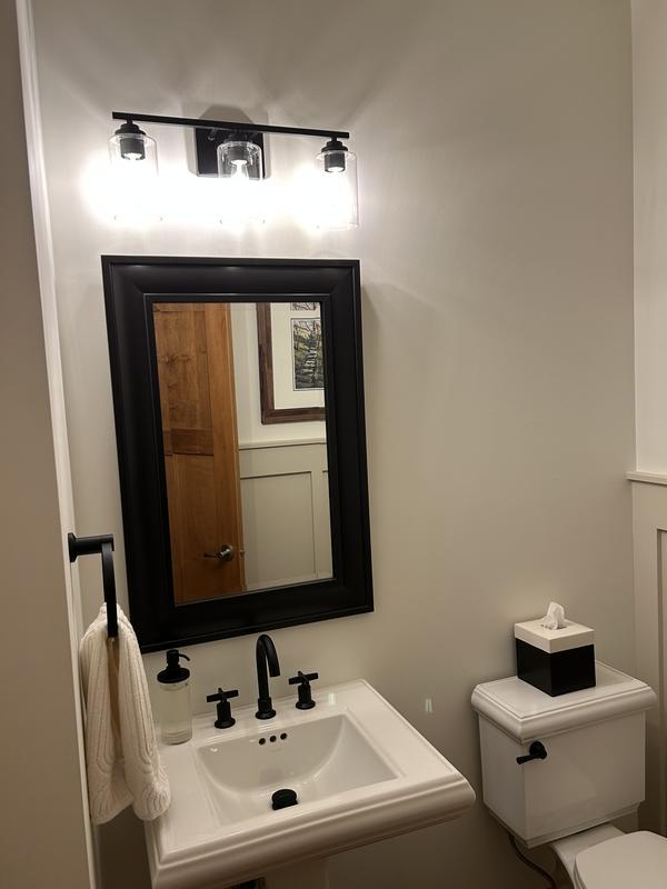 KAWOTI Nolan 13-in 2 Light Matte Black Modern/contemporary Bathroom ...