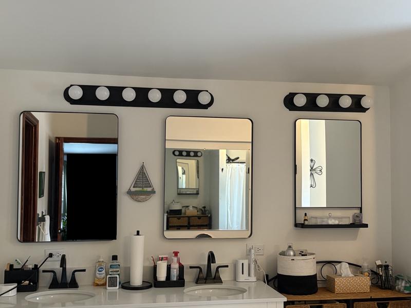 Keonjinn 24-in W x 32-in H Rectangle Gold Framed Wall Mirror in the ...