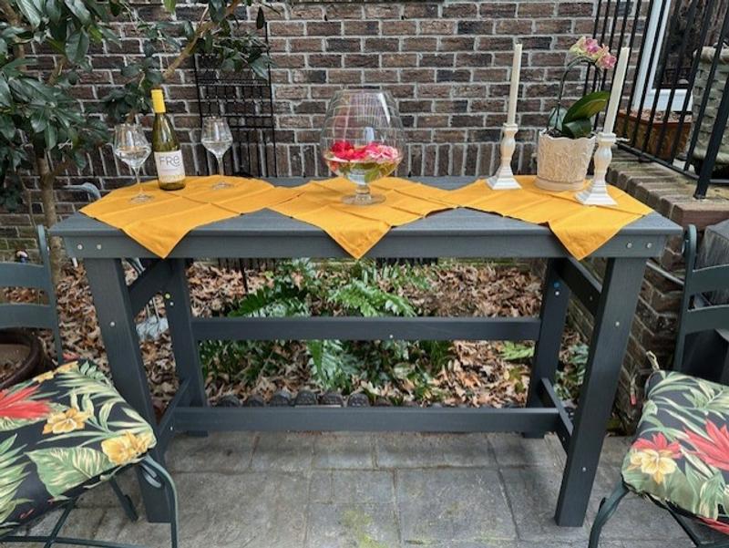 JEAREY All-Weather Rectangle Tall Bar Table for Patio Rectangle Outdoor ...