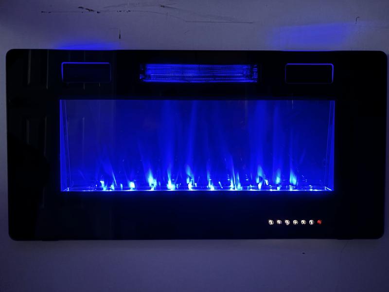 EdenDirect 42-in W Black LED Wall-mount Electric Fireplace with Remote ...