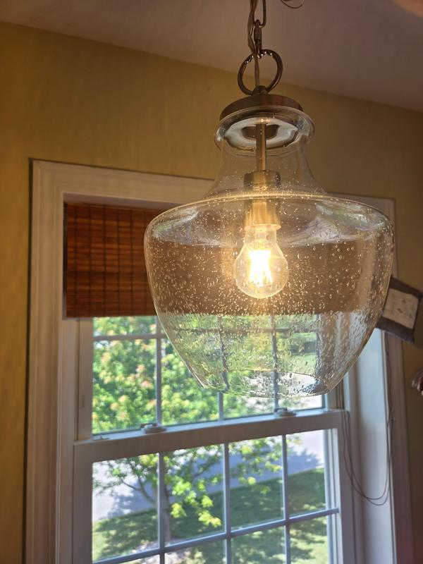 allen + roth Barton 1 -Light Gold Transitional Seeded glass Teardrop ...