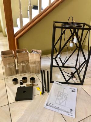 Kichler Solander 3-Light Olde Bronze Traditional Clear Glass Geometric ...