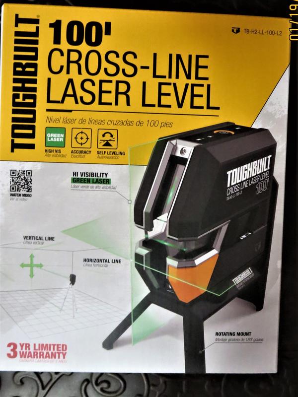 TOUGHBUILT 100-ft Green Self-Leveling Cross-line Laser Level Kit TB-H2 ...