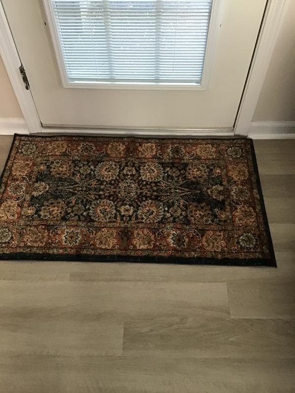 allen + roth with STAINMASTER Emerald Border 2 x 8 (ft) Loomed ...