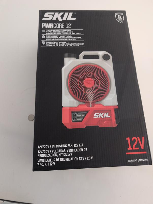 SKIL 7-in Indoor/Outdoor Misting Personal Fan, Battery Powered, in Red ...