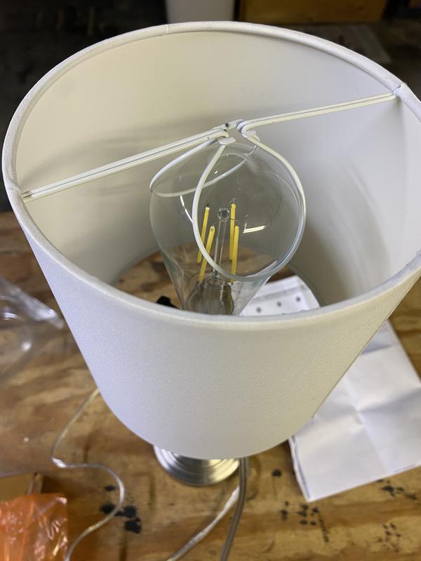 allen + roth 13.25-in Brushed Steel Plug-in Metal Lamp Base MML-1138BS at Lowes.com