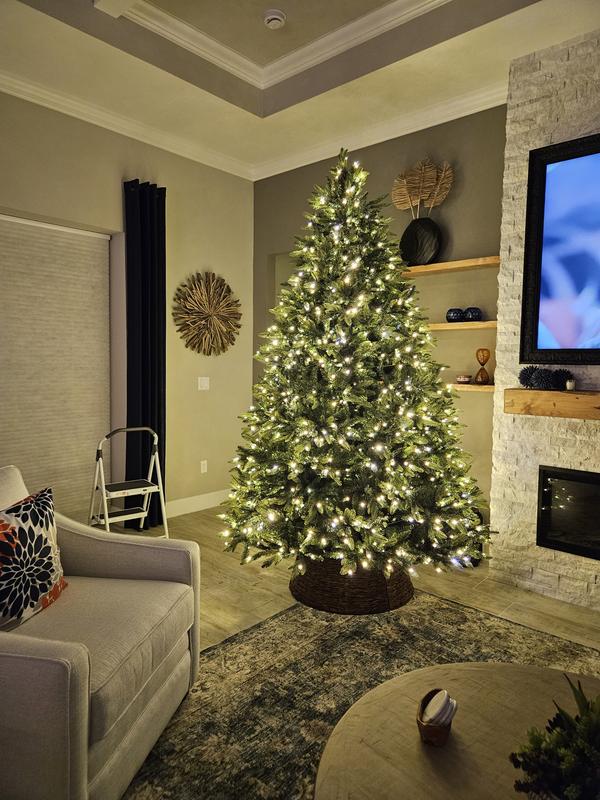 Holiday Living 9-ft Everett Fraser Fir Pre-lit LED Artificial Christmas ...
