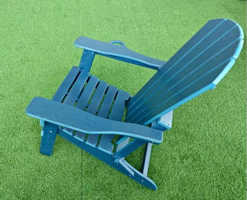 Upland Folding Adirondack Chair with Cup Holder Set of 2 Teak HDPE ...