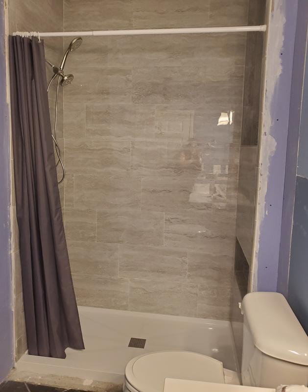 Style Selections Torin Gray 12-in x 24-in Polished Porcelain Marble ...