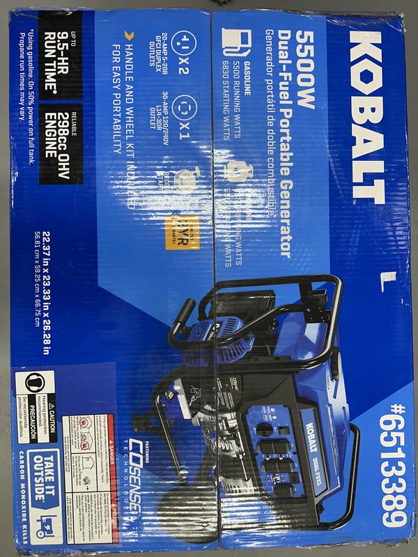 Kobalt 49 State 6830 / 5500 -Watt Dual fuel Portable Generator in the ...