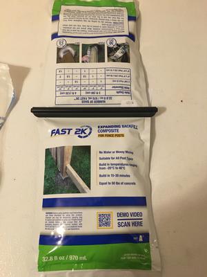 Fast 2K Fence Post Backfill 32.8 -fl oz Fast setting Fence post mix in ...