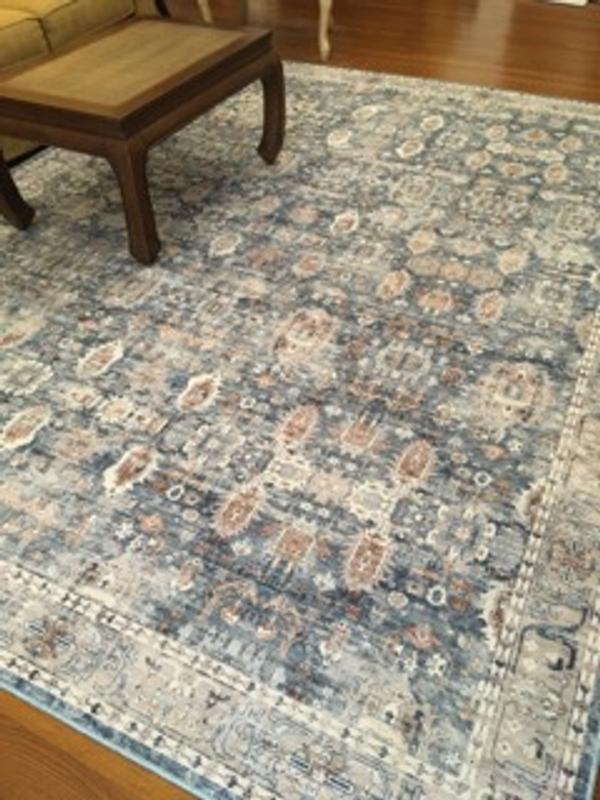 allen + roth Machine Washable Blue Traditional 8 X 10 (ft) Blue Indoor ...